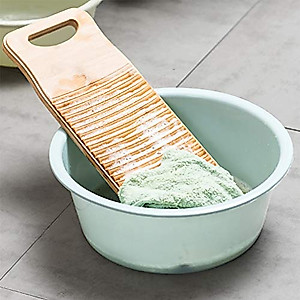 Hemoton Bamboo Wood Washing Clothes Washboard Laundry Washboard Hand Wash Board for Home Laundry Supplies S