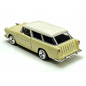 1955 Chevy Bel Air Nomad, Yellow - Motormax 73248 - 1/24 Scale Diecast Model Toy Car