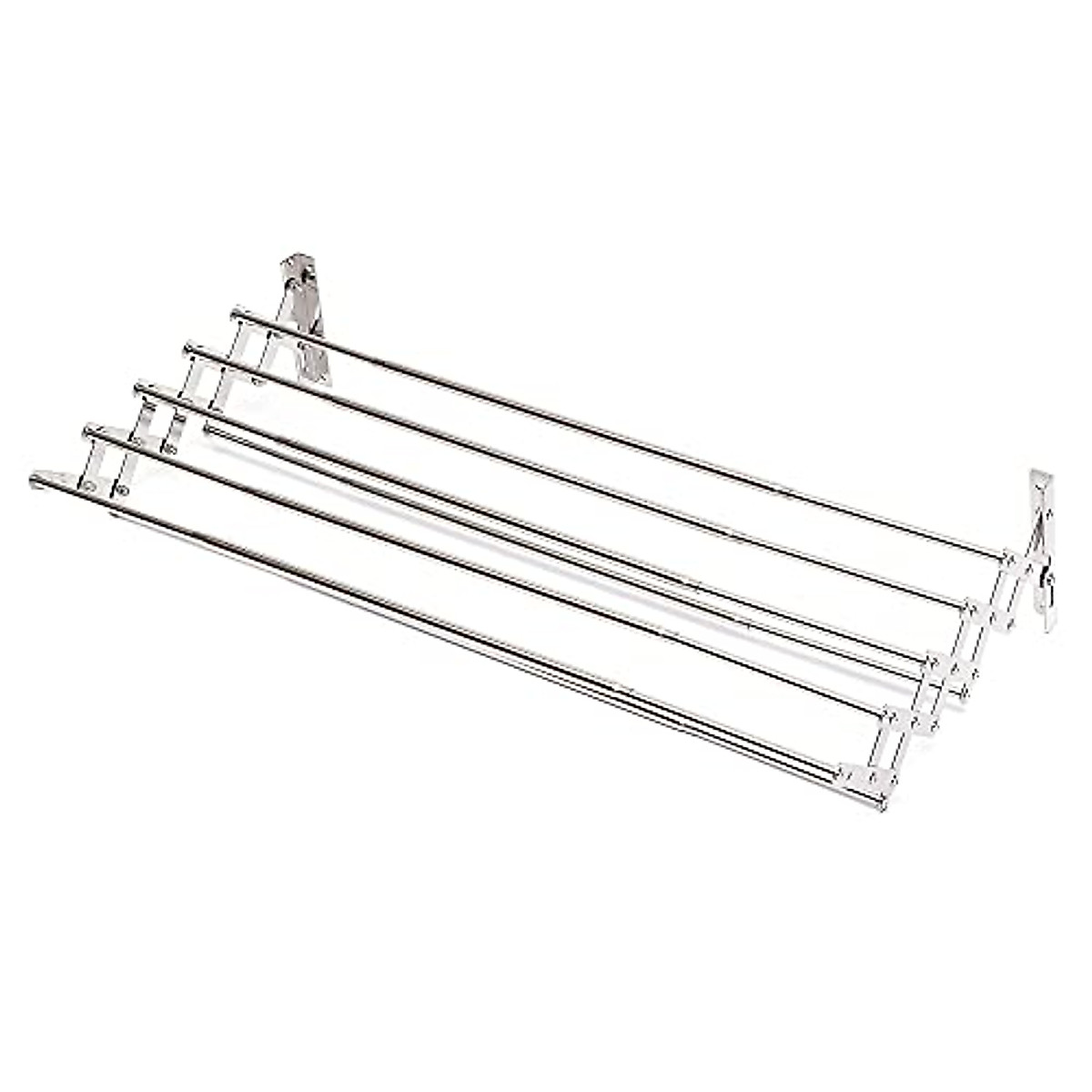 Headery Foldable Stainless Steel Wall Drying Rack Clothing for Laundry,Multifunctional Shelf Towel Storage Rack with Accordion Retractable for Laundry/Bathroom (Silver)