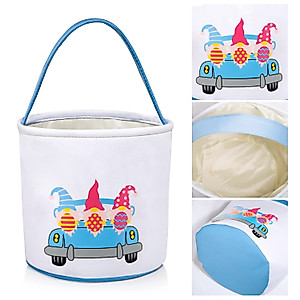 Easter Basket for Kids Easter Bunny Bag Easter Decorations (Blue Dinosaur)