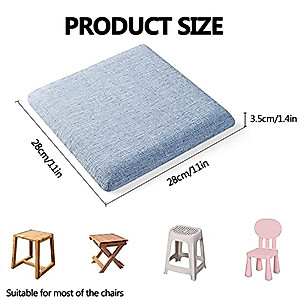 ZTGL Bar Stool Cushions Square 11" x 11", Memory Foam Seat Cushion Anti-Slip Soft Bar Stool Cushion Chair Pad, Non Slip Chair Pads with Non Skid Bottom, Washable and Removable,Beige,Pack of 1