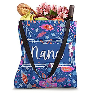Nana in Floral Mother's Day Personalized for Grandma Nana Tote Bag