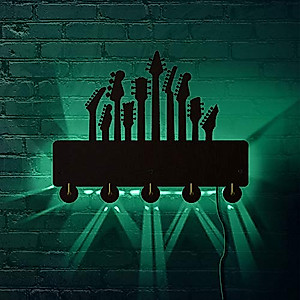 The Geeky Days Guitar Design Home Decor Wall Art Wall Hook Bedroom Decor Hanger Music Instrument Coat Bags Clothes Hook Keys Holder Towel Hooks for Music Lover Gift
