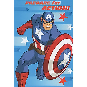 Heartline Avengers Captain America Happy Birthday Card - Prepare for Action! Defend Your Right to Celebrate Your GOODness, Your COOLness, Your YOU-ness. That's a BIRTHDAY ORDER!