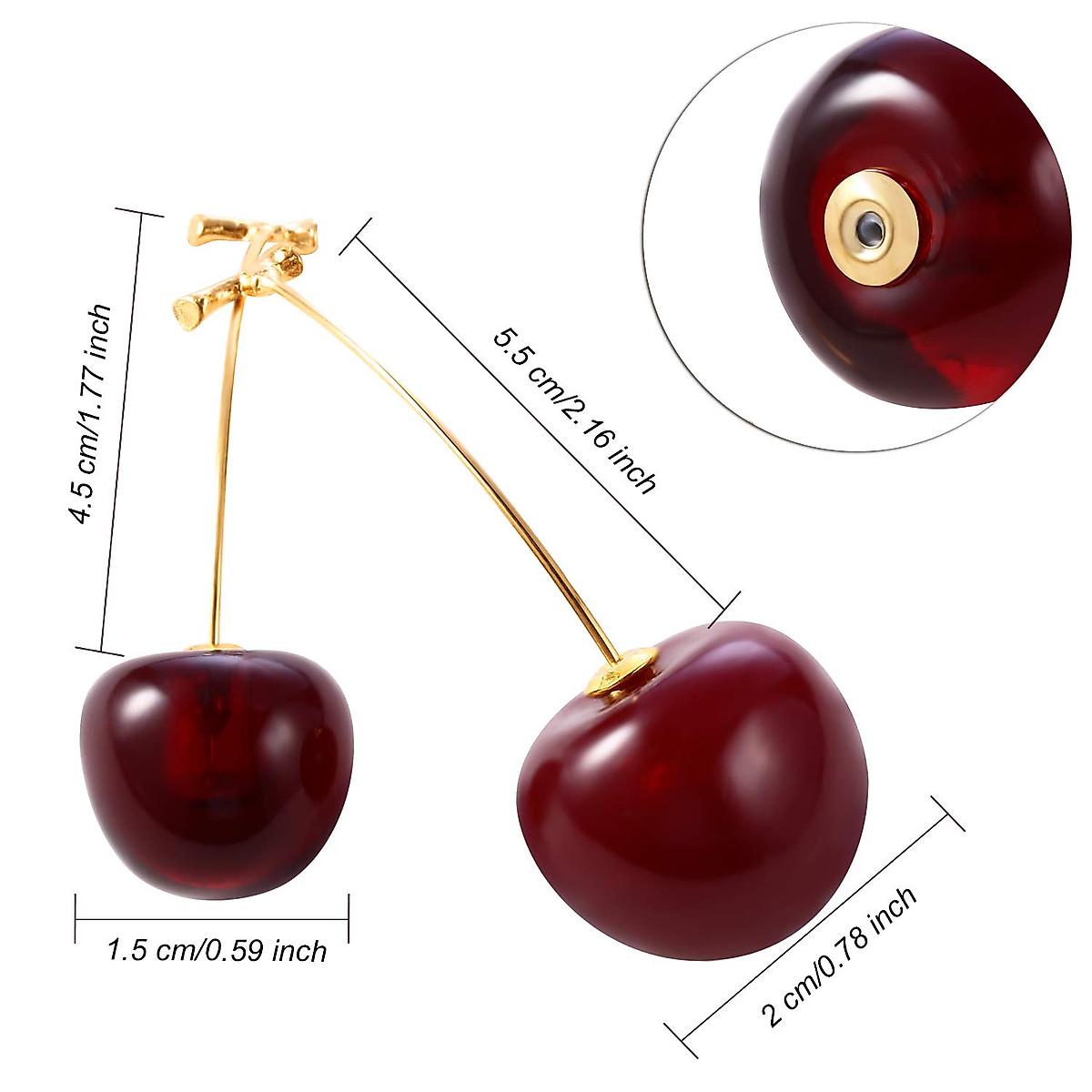 4 Pairs Cherry Drop Earrings Cherry Dangle Jewelry Fruit Dangle Earrings for Women Friends