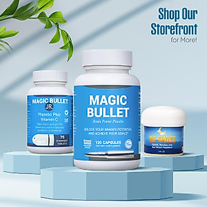 Magic Bullet Placebo Pills – Honest Placebos for a Wide Variety of Symptoms - Happy Pill for Stress Relief – 120 White Vegan Inert Capsules – Suitable for Adults, Teens, Men, Women