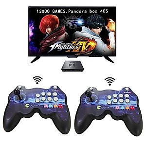 RegiisJoy 13000 in 1 Wireless Pandora Box 40S Bluetooth Arcade Game Console for PC & Projector & TV, 2-4 Players, 1280X720, 3D Games, Search/Hide/Save/Load/Pause Games, Favorite List
