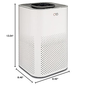 ORB Air Purifier,captures dust, pet dander, smoke, and household odors. Ideal for office, bed room, living room, auto mode, air quality sensor and indicator.