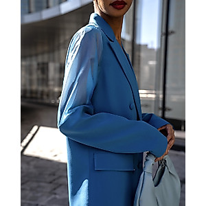 The Drop Women's Blue Sapphire Double Breasted Blazer by @signedblake, S