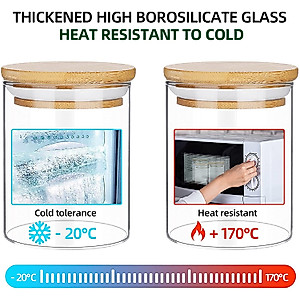 Labros Borosilicate Glass Container Glass Jar with Bamboo Airtight Lid, 9 Pieces,Rice and Spice Jars (220 ml) ||"CUSTOMER TRUST IS OUR SUCCESS" ||9 Pieces, Clear