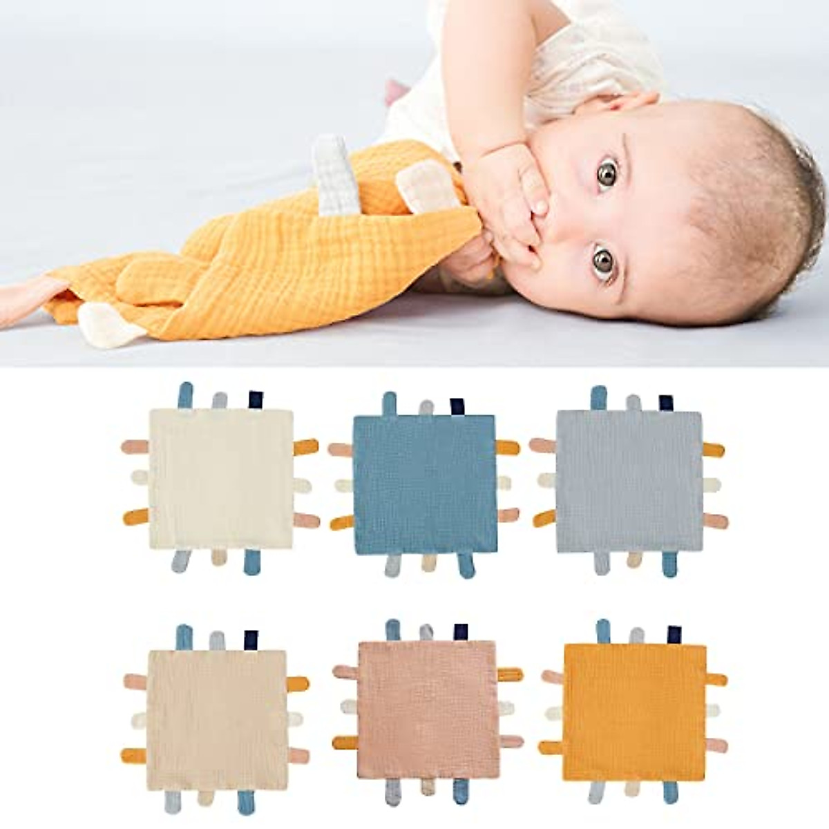 Colorful Cotton Muslin Lovey Blanket Security Blanket Soft & Breathable Lovie- Baby Gifts for Boys & Girls Lightweight Baby Security Blankets