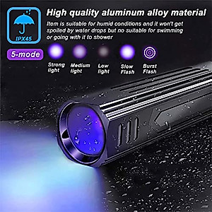 Wood's Lamp pet cat, dog Wood's Black light Flashlight cat Ringworm Detector,Doctor Pet Urine Detector,for Analyzing Skin Dog Cat Care Bed Bug Inspect.