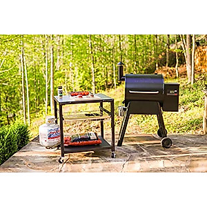 NUUK Double-Shelf Movable Outdoor Pizza Oven Table, 24" x 30" Stainless Steel Commercial Multifunctional Food Prep Worktable with Drawer on Wheels