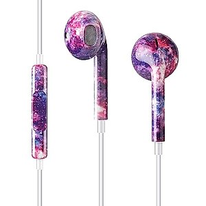 Coolden Wired Earbuds for iPhone with Microphone & Volume Control, HiFi Stereo in-Ear Earphones, Crystal Clear Audio Colorful Headphone Compatible with iPhone 12 Pro Max/12/11/X/XR/XS/8/7/iPad,Purple