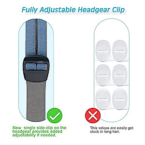 Airfit P10 / N30 Headgear Strap Upgraded CPAP Mask Replacement Straps Fully Adjustable Design Quickfit Elastic Fit for Resmed P10 / N30 Nasal Pillow System - Blue//Grey (2-Pack)