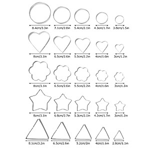 5 Set Cookie Cutters Set, Stainless Steel Pastry Fruit DIY Mold Star Roundcookie Cutters Set for Kitchen Baking Mold Tool
