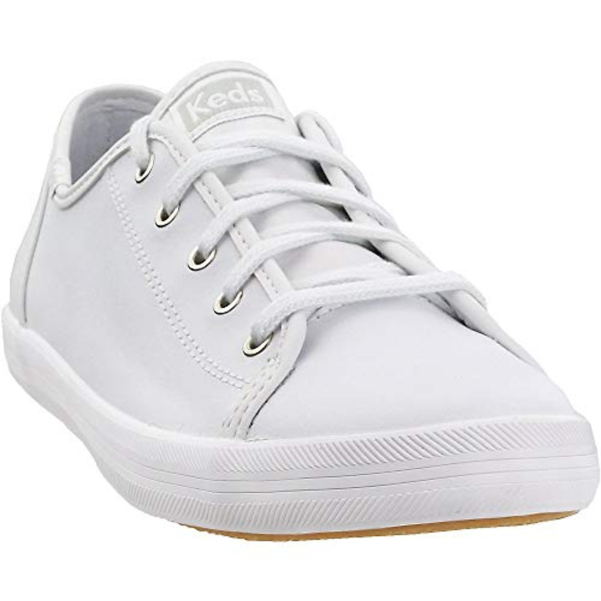 Keds girls Kickstart Sneaker, White Leather, 2 Big Kid US