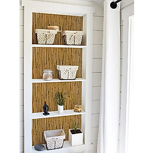 Fablon FAB10243 Bamboo Self Adhesive Film, Brown, 78.74 x 17.71 inches