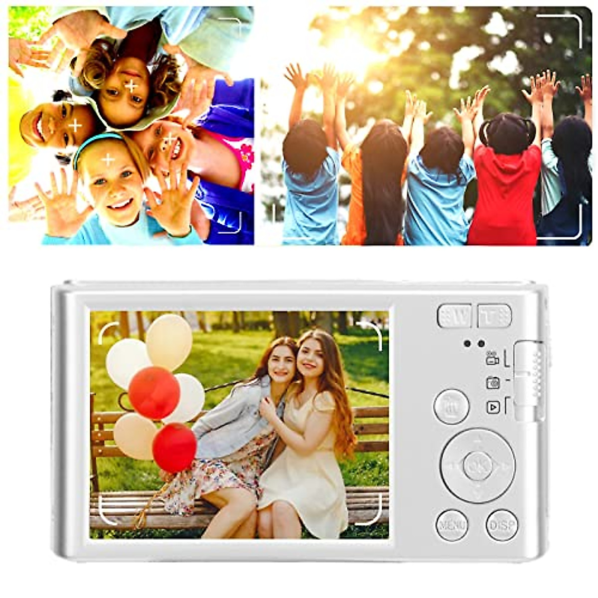 Digital Camera, Mini Digital Camera 2.8 Inch Screen 16X Digital Zoom for Beginners (Silver)