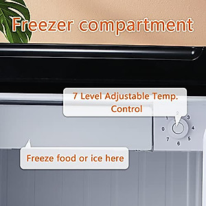 Antarctic Star Compact Refrigerator Mini Fridge for Beverage, Ice Cream, Vegetable, Fruit, 1.7 Cu. Ft., Freezer with Drip Tray, Bottle Racks and Defrost Button, Great for Bedroom, Office, Garage, Dorm, Black