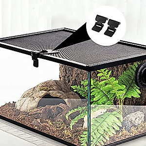 4pcs terrarium cover clips Terrarium Screen Cover Clip Fresh Air Non- Locking Screen Clips Anti- escape Feeding Tank Latch for Glass Turtle Terrarium reptile terrarium cover Parts aquarium cover clips