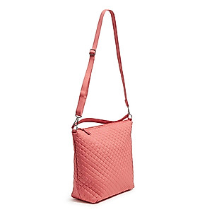 Vera Bradley Women's Cotton Oversized Hobo Shoulder Bag, Terra Cotta Rose - Recycled Cotton, One Size