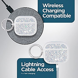 Case-Mate Airpods Case 3rd Generation w/Keychain Ring [Wireless Charging Compatible] Twinkle Stardust case for Apple Airpods 3rd Generation [Front LED Visible] Anti-Scratch Shockproof AirPods 3 Case