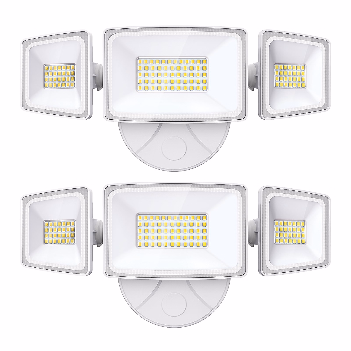 Onforu 2 Pack 60W Flood Lights Outdoor, 6000LM LED Flood Light Outdoor Switch Controlled, IP65 Waterproof Outdoor Flood Light Fixture with 3 Adjustable Heads, 6500K Security Light for Eave Garden Yard