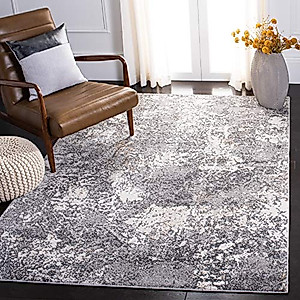 SAFAVIEH Aston Collection 5'3" x 7'7" Light Grey/Grey ASN715F Modern Abstract Non-Shedding Living Room Bedroom Dining Home Office Area Rug