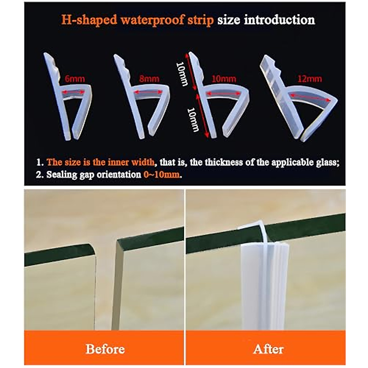 hokmly 120 Inch 10 Ft (Feet) Soft Shower Doors Sweep to Stop Leaks,Glass Door Seal Strip, Shower Silicone Seal Strip