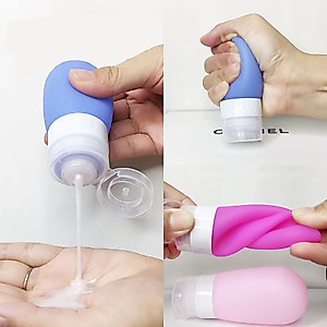 AICMEI 4-Pack Squeeze Salad Dressing Bottles, Leak Proof Food Storage Sauce Bottles Sauce Bottles, Portable Small Salad Dressing Containers,Food-grade Silicone- 4 Colors(1.3oz and 2 oz)