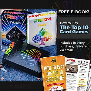 PREMIUM PLAYING CARDS, High Quality Deck of Cards, Cool Prism Gloss Ink, Best Poker Cards, Unique Bright Rainbow & Red Colors for Kids & Adults, Black Card Decks Games, Standard Size