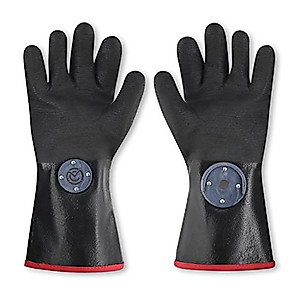 MagneCHEF Freedom BBQ Glove, Heat Resistant 932℉, Easy On & Off Glove for Grill/Smoker/Cooking/Pit/Barbecue/Oven/Fryer, Textured Palm No Slip Grip, Waterproof & Oil Resistant (Black Traditional Fit)