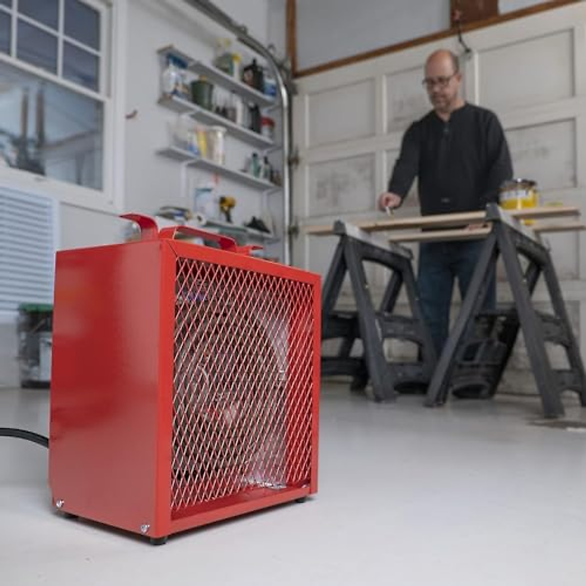 Comfort Zone Electric Fan-Forced Industrial Garage, Workshop Utility Space Heater, Thermostat Control, Heavy Gauge Steel, Carry Handle, Rubber Feet, NEMA 6-30P, & Overheat Protection, 4,800W, CZ290