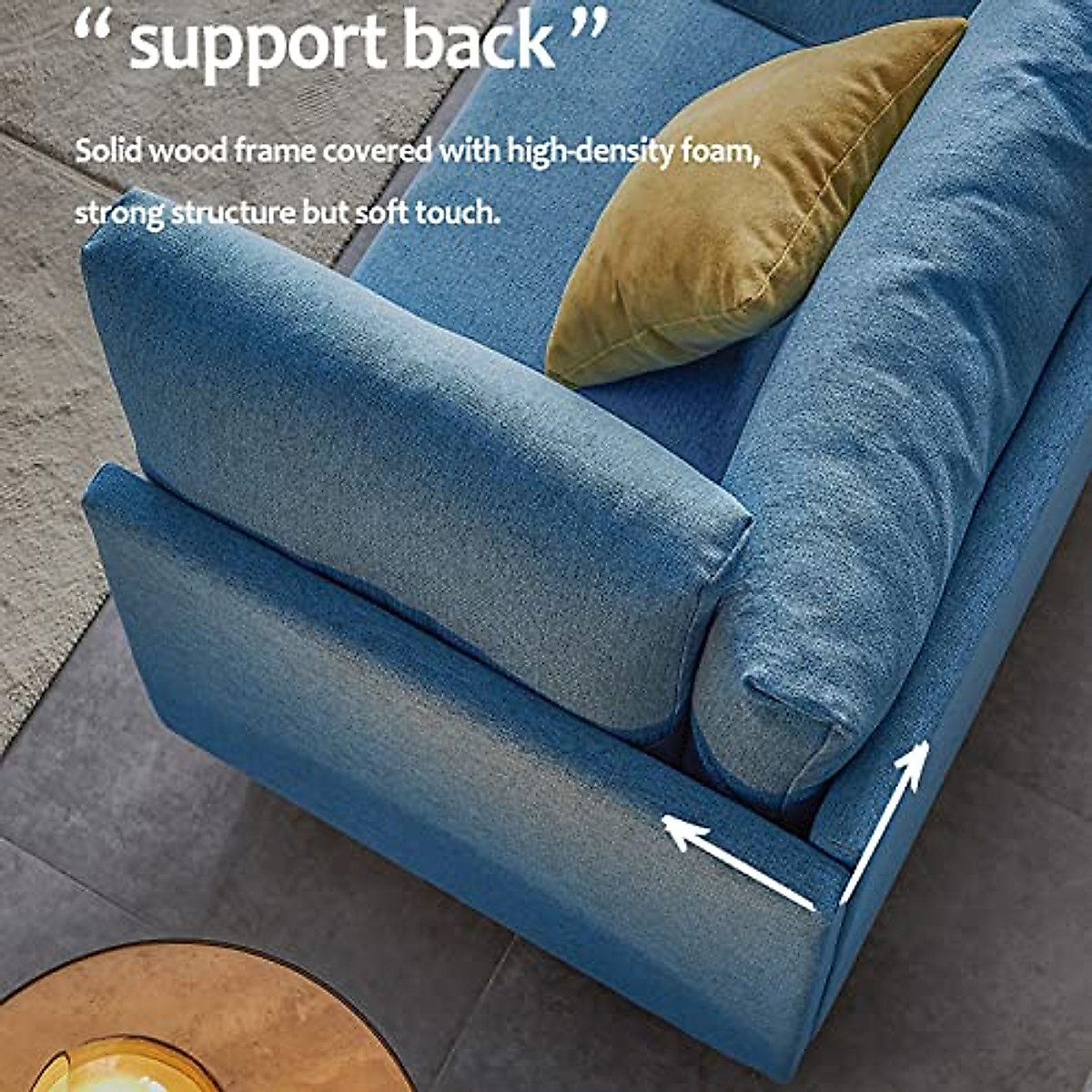 Linen Upholstered 6 Seats U Shaped Modular Sofa Modern Convertible Sectional Sofa Couch with Reversible Chaise Lounge and 4 Pillows L Shaped Couch Extra Wide Seat for Living Room Apartment 143” Blue