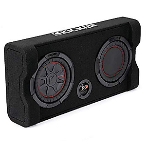 KICKER TRTP 8-inch (20cm) Thin Down Firing Subwoofer and Passive Radiator Enclosure, 2-Ohm, RoHS Compliant