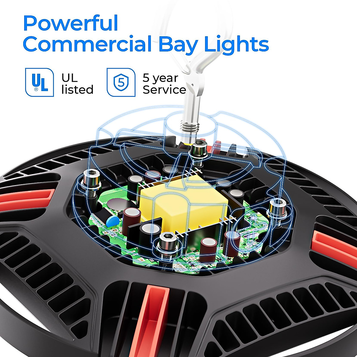 CINOTON 160W UFO LED High Bay Light AC100-277V 4Pack & 30W LED Wall Pack Light 2Pack