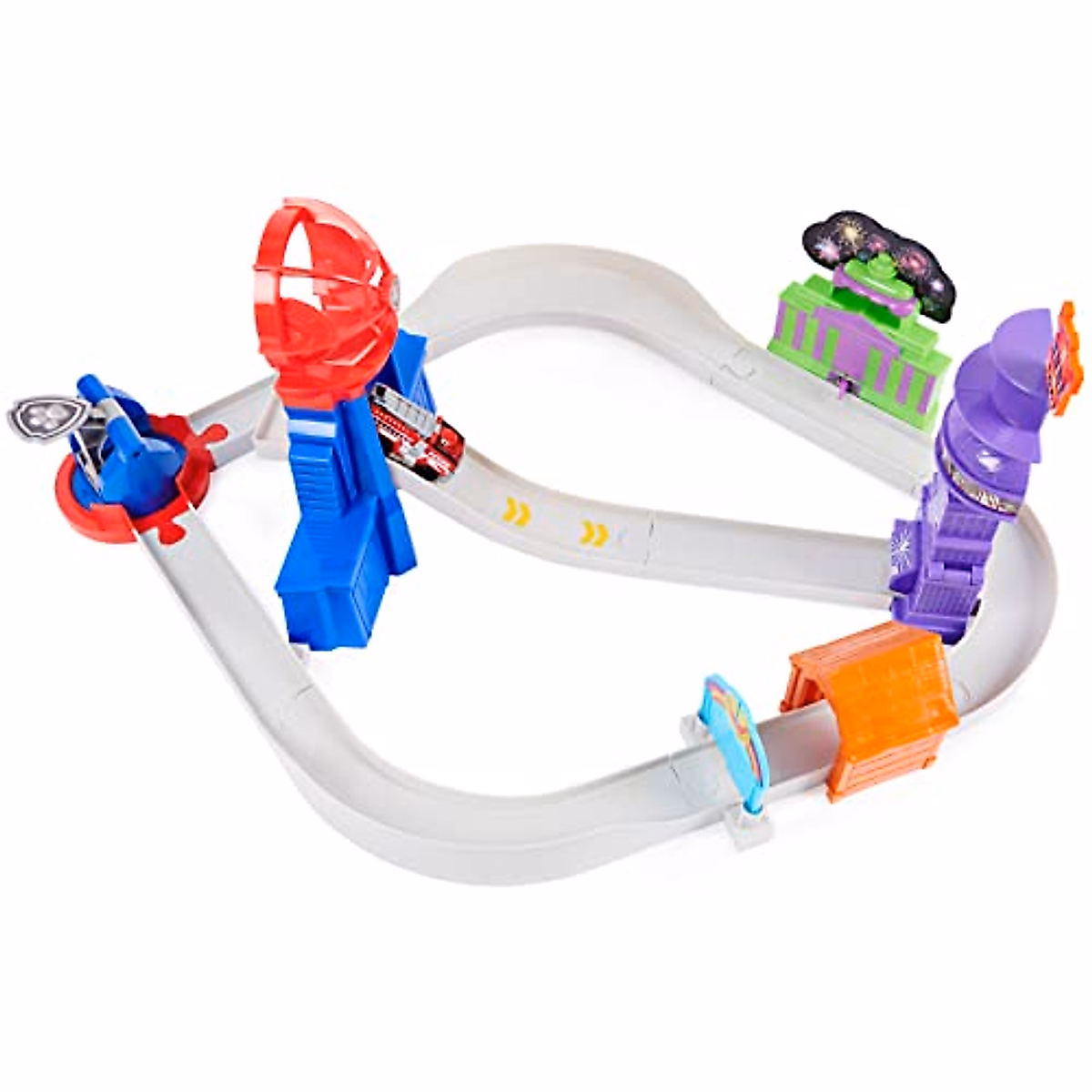 PAW Patrol, True Metal Total City Rescue Movie Track Set with Exclusive Marshall Vehicle, 1:55 Scale, Kids Toys for Ages 3 and up