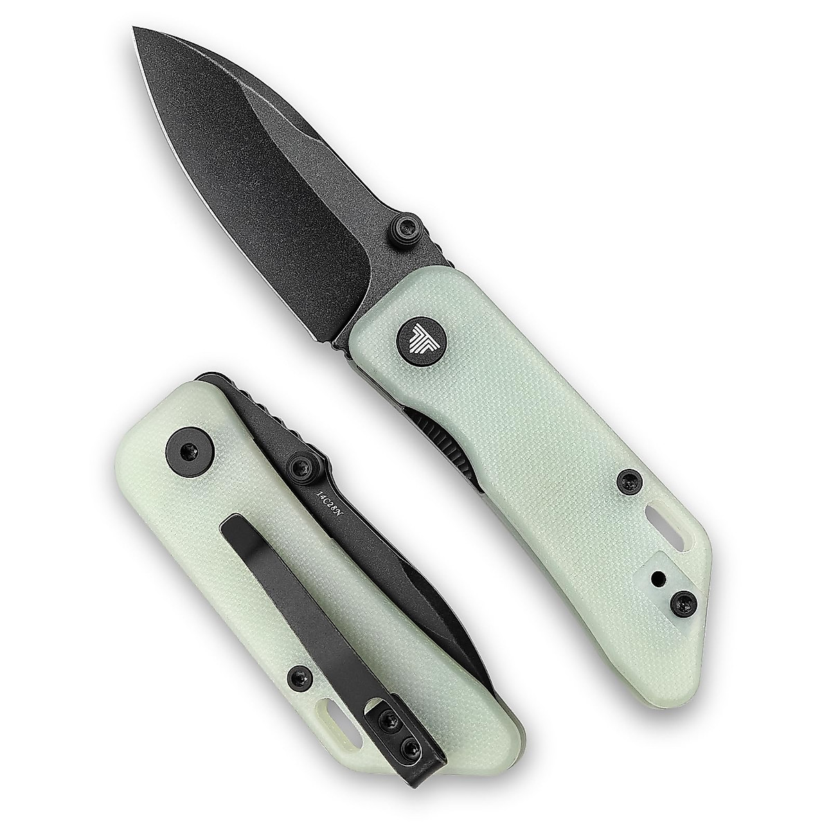 TRIVISA Folding Knife for EDC,2.32in Sandvik 14C28N Stainless Steel Blade, G10 Handle with Clip,Thumb Studs Pocket Knives Gift for Men,Bootes-03