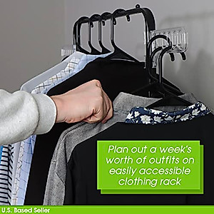 7Penn Hanging Clothes Rack with Shelves - Rolling Storage Laundry Cart with Hanging Bar, Portable Clothing Rack with Wheels - Bedroom Metal Wardrobe Storage - Rolling Garment Rack with Shelves