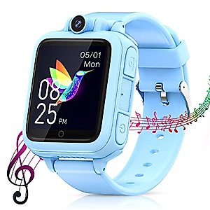 Lterfear Smart Watch for Kids, Kids Watch with 14 Games HD Camera Touch Screen Alarm Music Player Calculator Calendar Video & Audio Recording, Birthday Gift Toys for 4-12 Years Old Boys, Blue