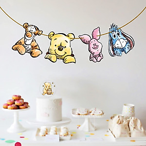 Winnie Banner For The Pooh Baby shower Decorations The Pooh Birthday Banner Winnie and Friends Party Supplies Winnie Theme Party Favor