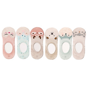 VWU 6 Pack Baby No Show Socks Toddler Low Cut Cotton Socks Animal (1-3T, 6 Pack)