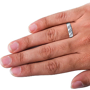 Pretty Jewels 0.23 Carat (ctw) Round White Diamond Heart Frame Men's & Women's Engagement Trio Set Ring For His & Her Wedding, 925 Sterling Silver (H-I Color, I1-I2 Clarity) Ladies 7 & mens 13