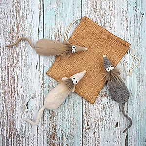 Jumpaws 4 Pack Natural Interactive Catnip Cat Toys Mice Set, Accessories for Indoor Cat, Cat Pillow Toy, Catnip Plush Toy Value Set
