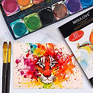 MISULOVE 6.1X8.7" Watercolor Paper Pad, Cold-Pressed, Acid-Free, Ideal for Watercolor Painting and Wet Media, Textured Paper Great and Sketchbook, Art Paper for Kid, 20 White Sheets (140lb/300gsm)