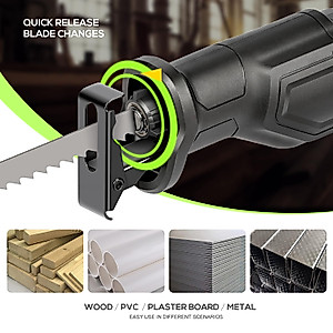 GALAX PRO 120V Reciprocating Saw, 6.0 Amp Variable Speed Corded Reciprocating Saw with 4/5" Stroke Length, 0-3000SPM and 6" Max for Wood, Metal, PVC Pipe Cutting