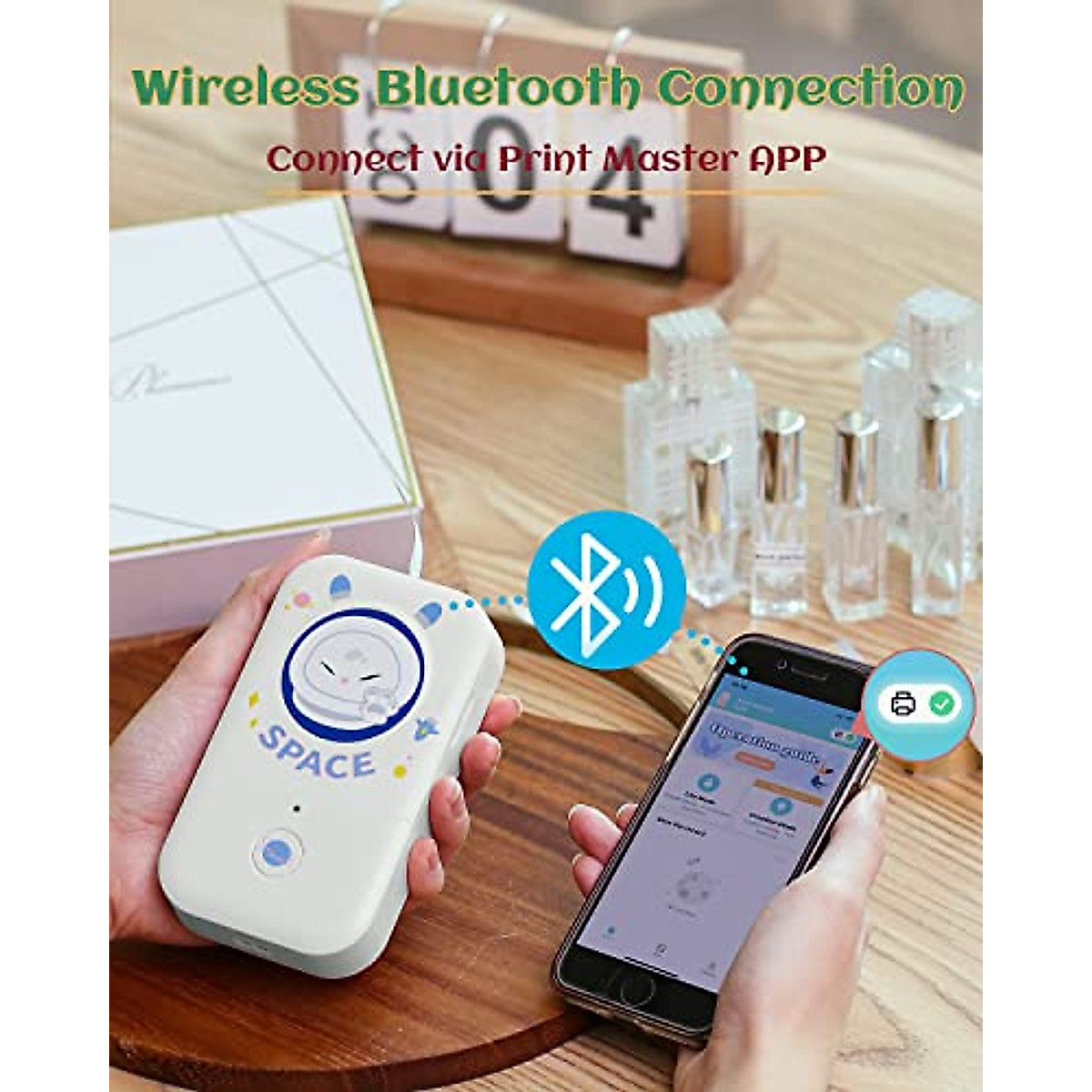 Memoking D30 Cute Label Maker - Upgraded D30 Thermal Label Printer Bluetooth Thermal Label Maker Thermal Label Maker Machine, Compact Bluetooth Label Sticker Printer