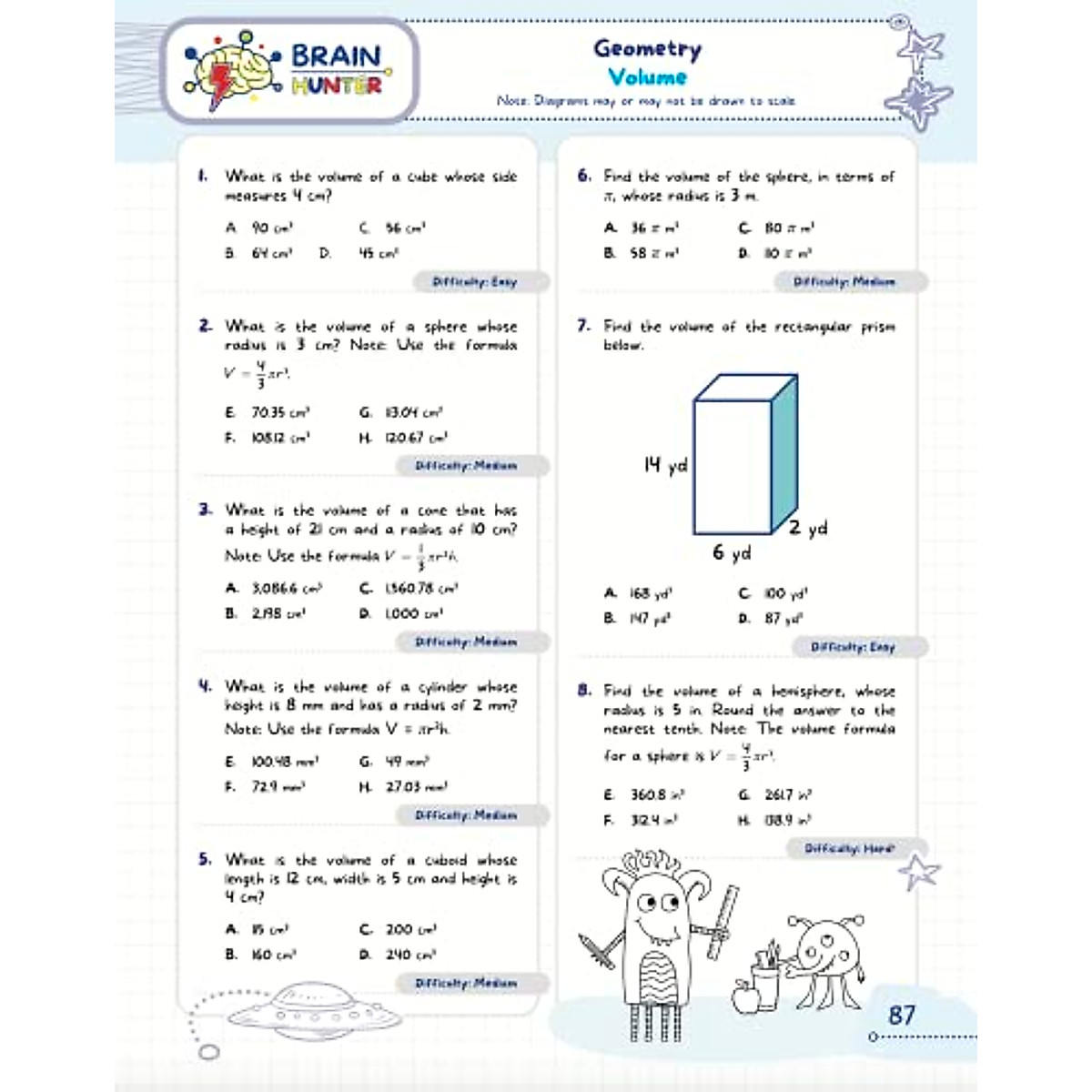 Math Practice Workbook Grades 6-8: 1000+ Questions You Need to Kill in Middle School by Brain Hunter Prep (Arithmetic, Algebra, Geometry, Measurement, ... more in Kill It Series by Brain Hunter Prep)