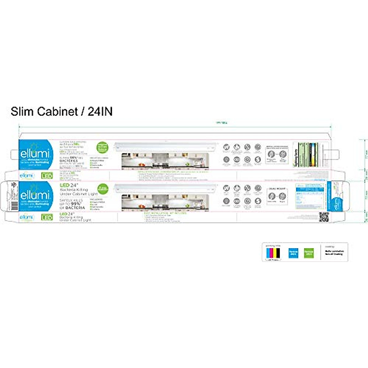 Brilli Wellness Lighting 20755-000 Bright Clean Antimicrobial Under Cabinet LED Light Fixture, 24", White